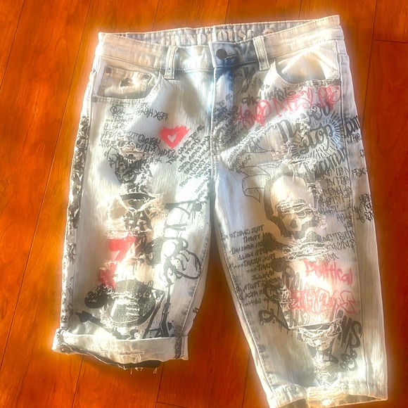 Guess | Shorts | Grind House Graffiti Distressed Short | Poshmark